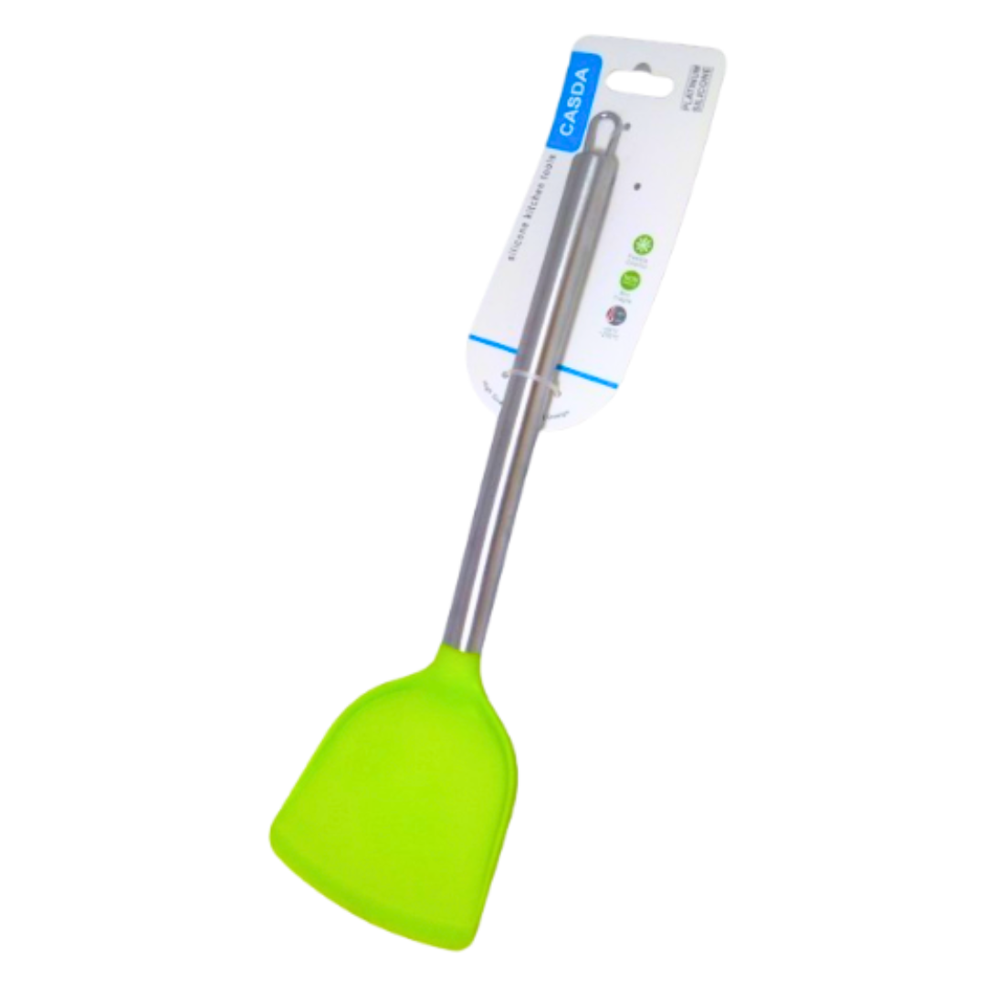 Silicone Non Stick Spoon Spatula Green Colour 34 Cm - Essential Kitchen ...