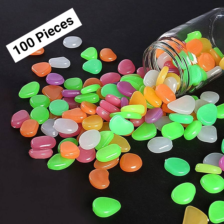 Radium Stone Colorful Luminous Glowing Pebbles (100 Pieces)/ 100 ...