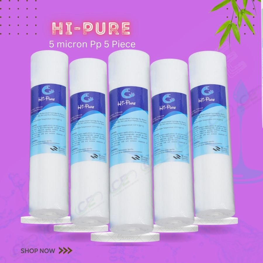 Hi Pure 5 Micron - 5 Pcs Pp Sediment Filter Cartridge - White | Daraz ...