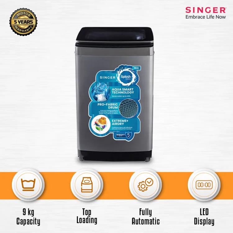 Singer Top Loading Washing Machine KG SRWM-SWM9870SLP, 03/26/2024