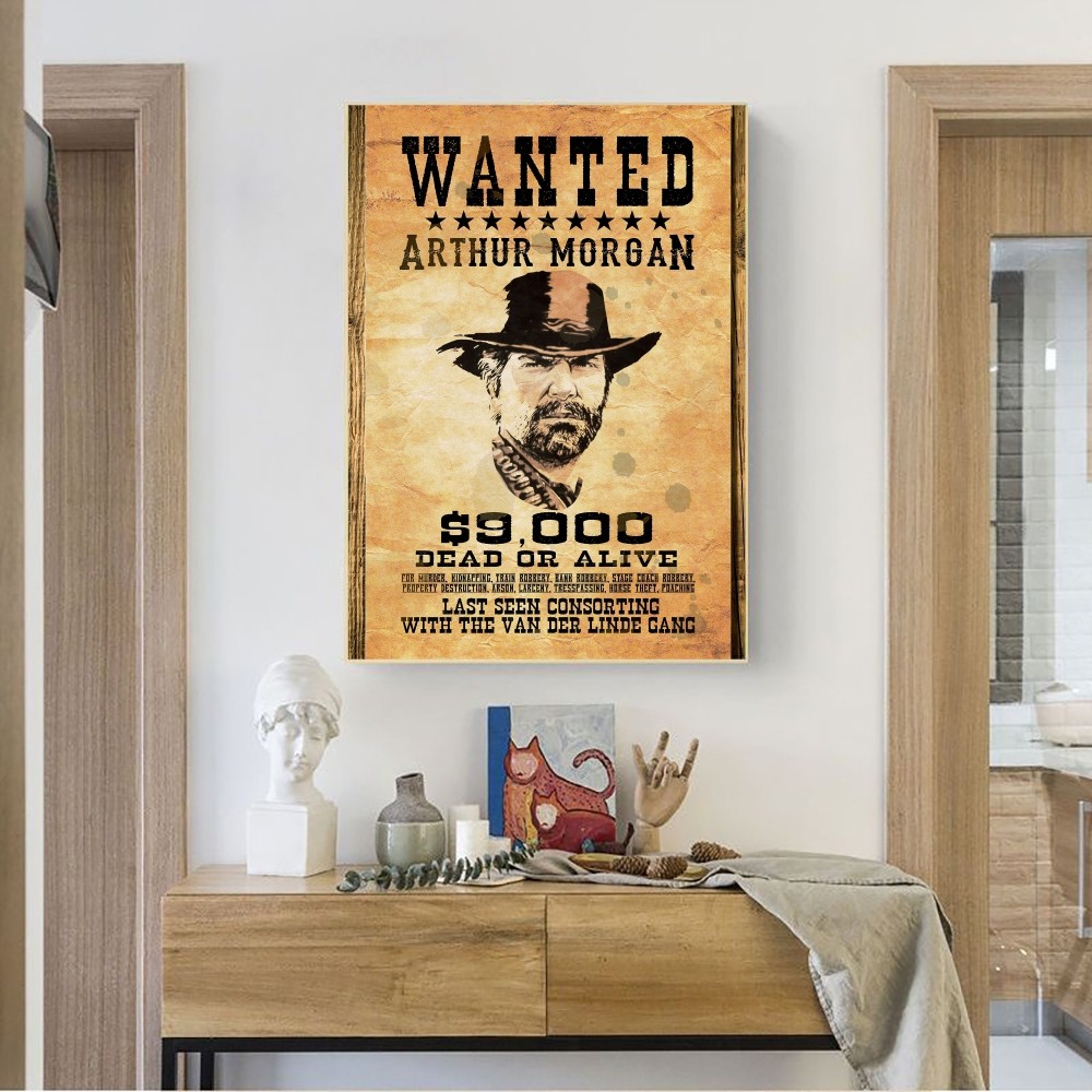 Game Red Dead Redemption 2 Poster No Framed Poster Kraft Club Bar Paper ...