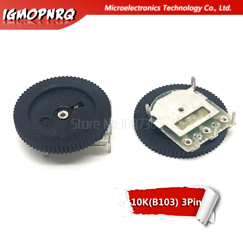 5pcs Double Gear tuning potentiometer B103 10K 3pin 16*2mm Dial ...