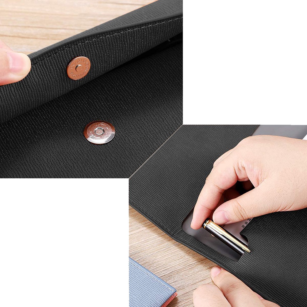 PU Leather A4 File Folder Document Holder Waterproof Portfolio Envelope ...