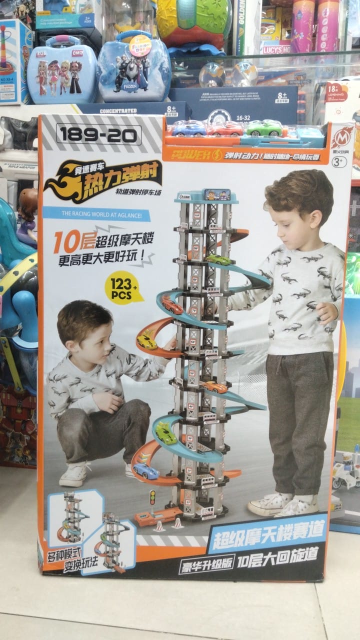 Kids Car Spiral Tower Track Toys - Car Track Toys building parking toys ...