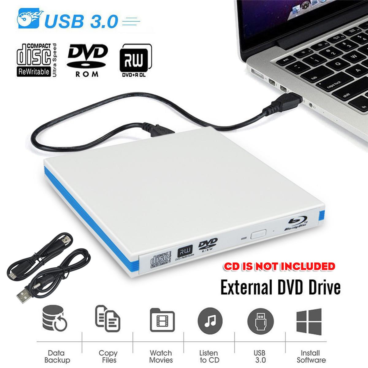 Portable USB 3.0 DVD Drive Optical Recorder Reader Burner Player CD-RW ...