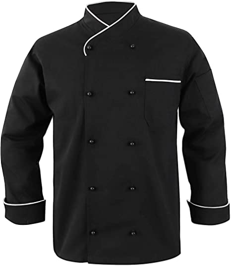 Chef Jackets Black White Chef Coat Cooking Uniform for Restaurant & Bar ...