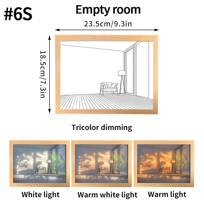 Decor Led Light Painting Indoor Sunlight Window Wooden Photo Frame ...