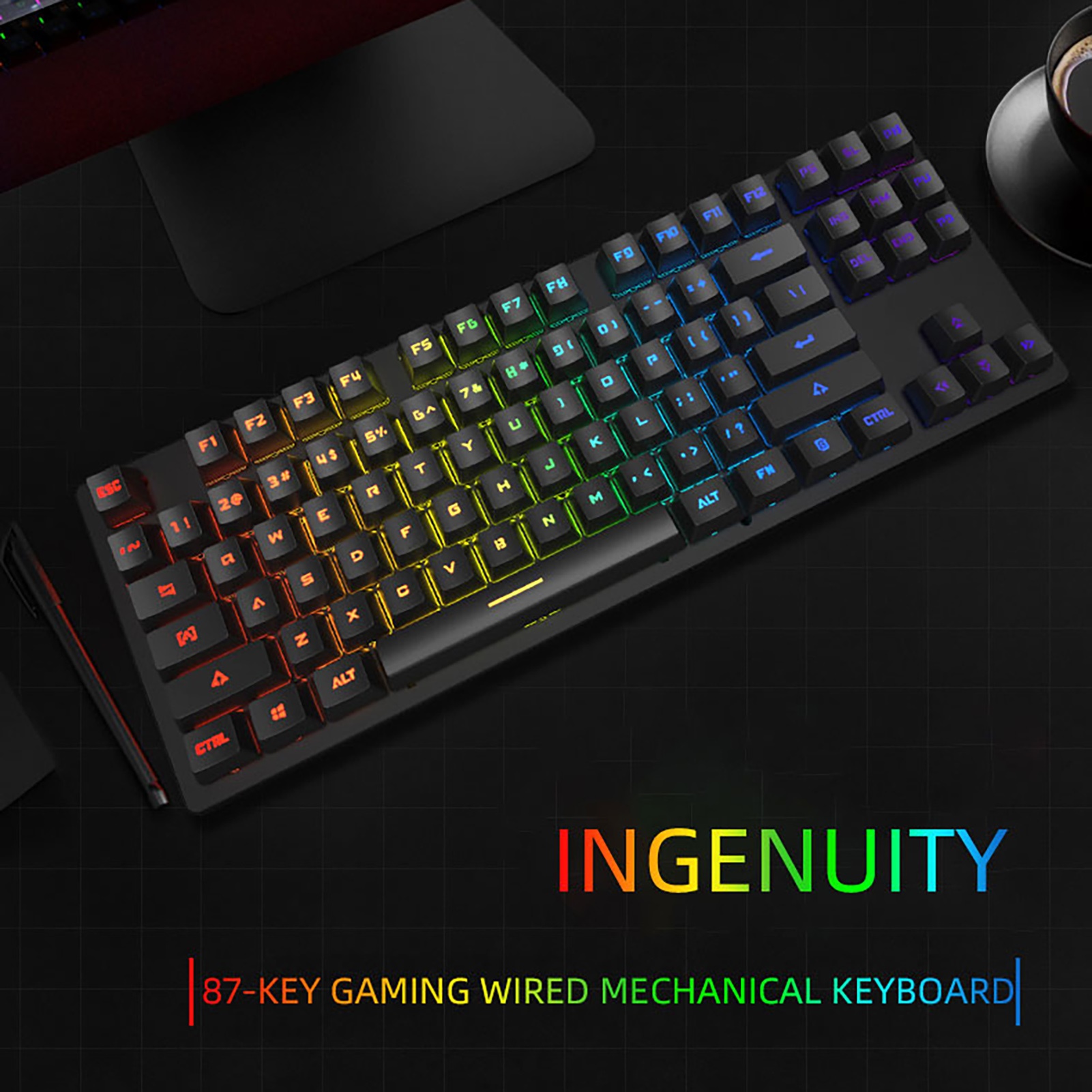 Keyboard Fine Workmanship 87 Keys USB Gaming Mechanical Keyboard ...