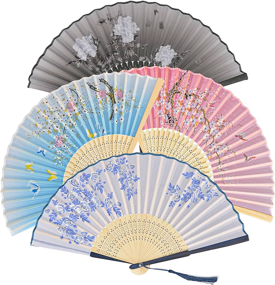 Folding Chinese Hand Fan Or Hat Pakha - Made By Plastic Print Styles ...