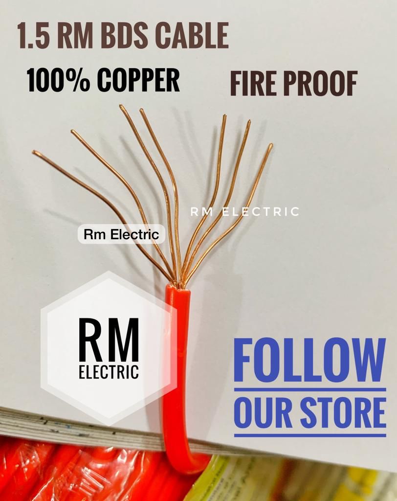 1.5 RM Cables House Wiring Copper Cable BDS Cable Fire Proof BYA-FR (1. ...