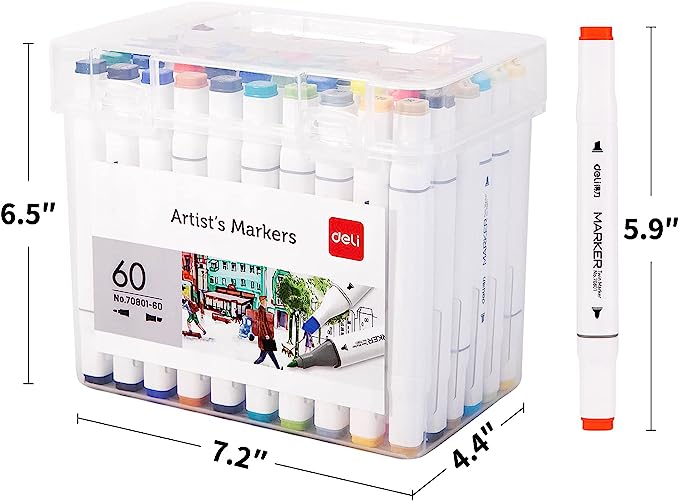 Deli 12/24/36/60/80/ Colors Art Markers Alcohol Based Markers Drawing ...