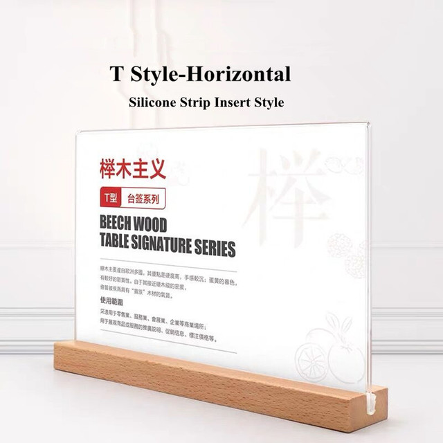 A6 Table Top Acrylic Sign Holder Display Stand Double Sided, Bottom ...