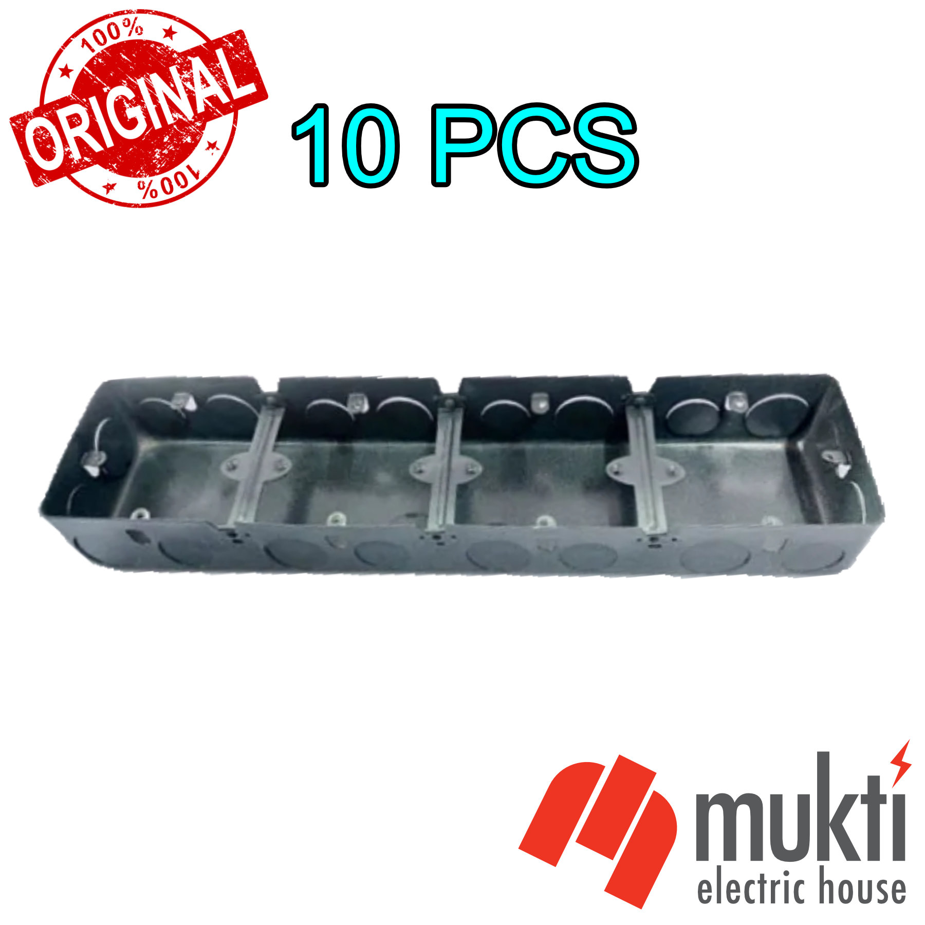 Click Four Gang MK Metal Junction Box for Electrical Single Mold Round ...