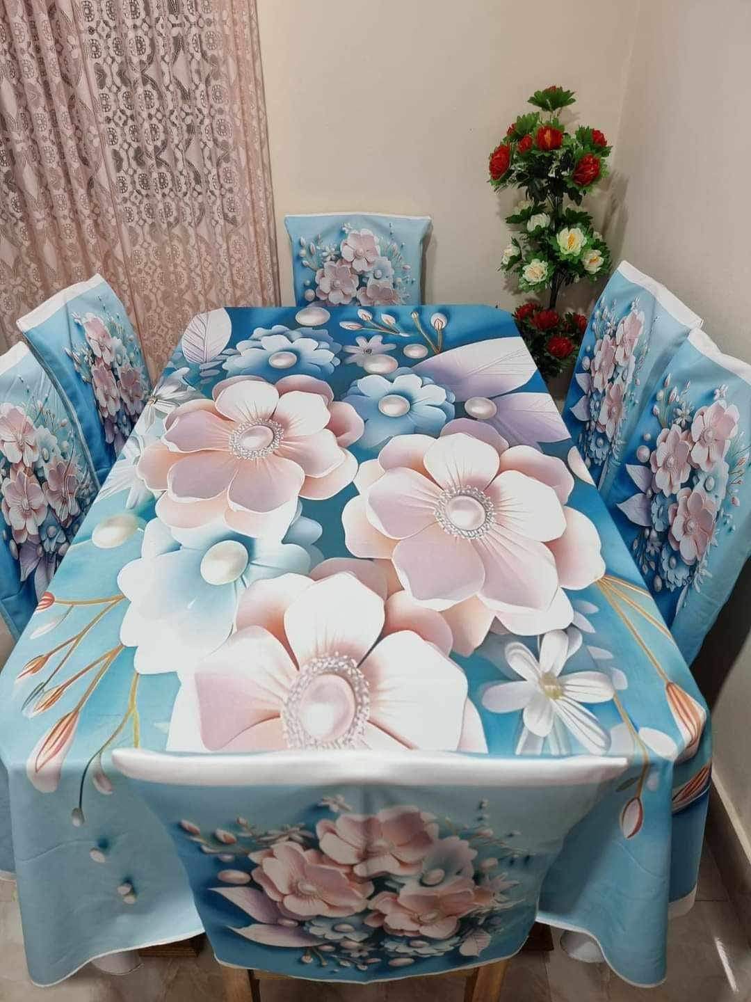 6pcs Chair Cover and Dining table cover | Daraz.com.bd