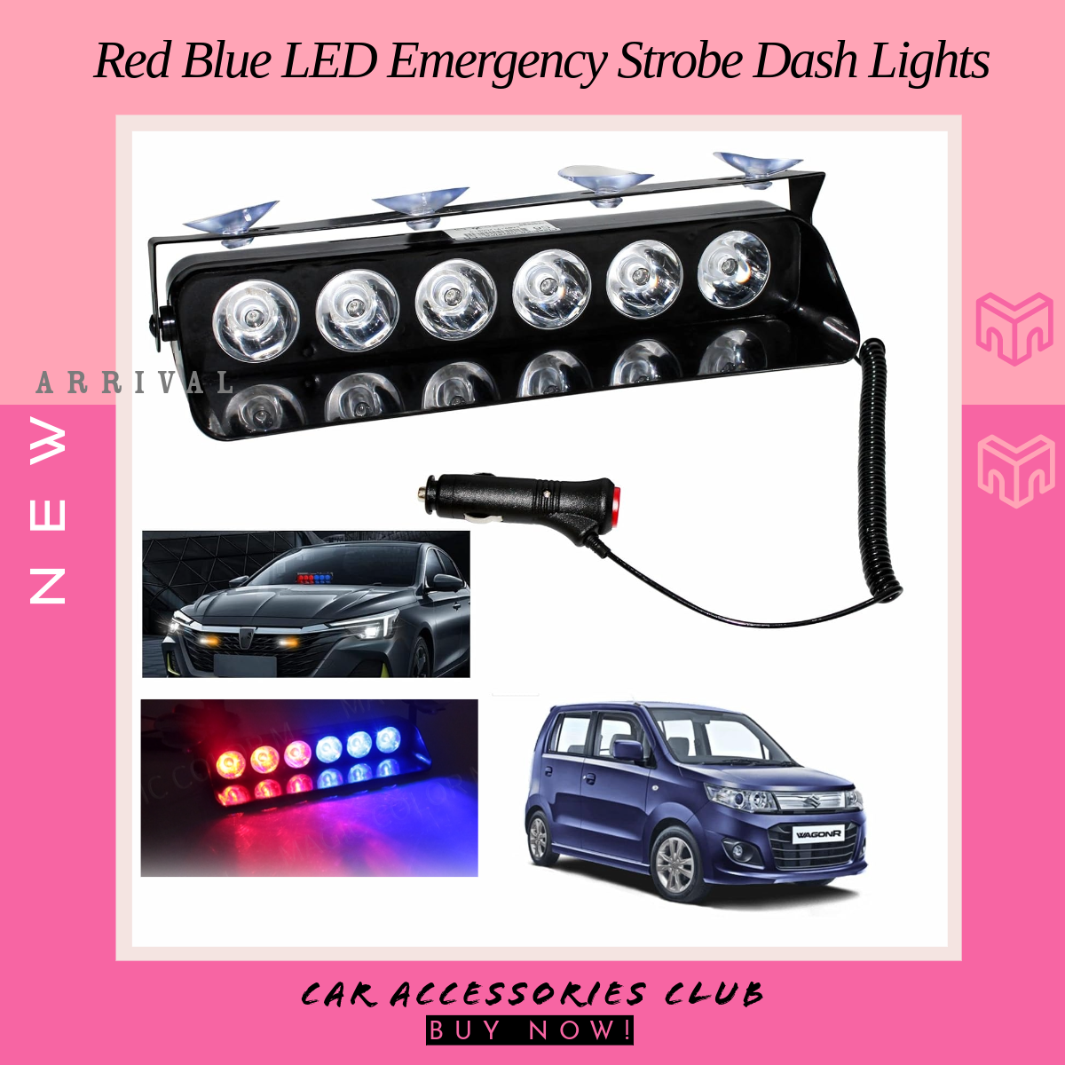 6 LED Emergency Flashing Light/Flasher Strobe/Warning Light Multi ...