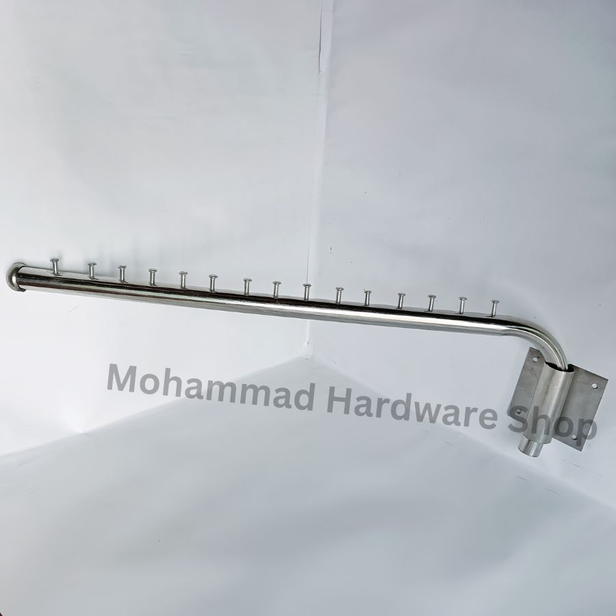 Mounted Wall Coat Rack Hanger Moving 15 Hook, Size:18" Stainless Steel ...