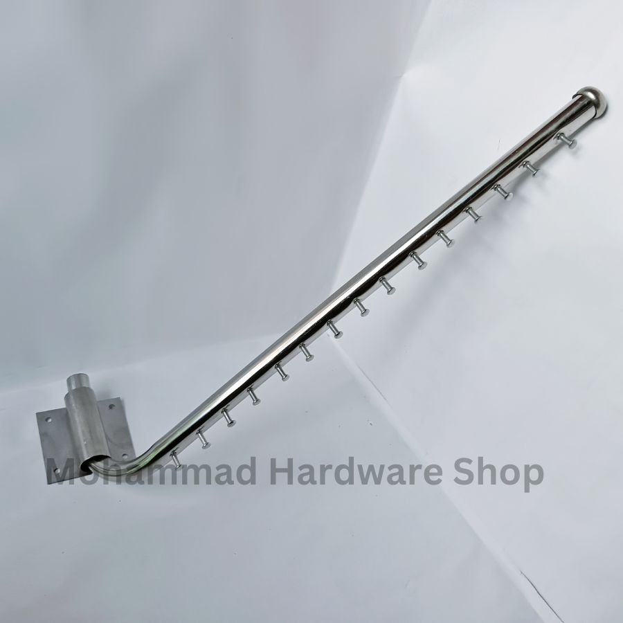 Mounted Wall Coat Rack Hanger Moving 15 Hook, Size:18" Stainless Steel ...