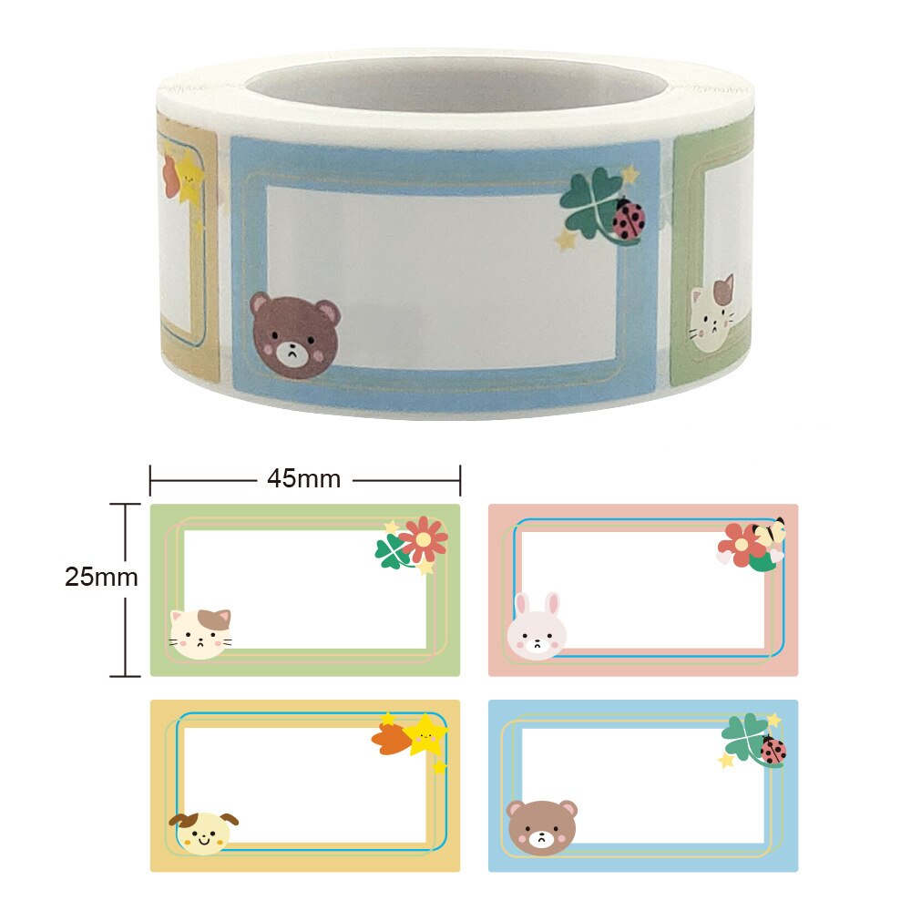 250pcs/roll Name Sticker Book Label Items Marked Cartoon Label Blank ...