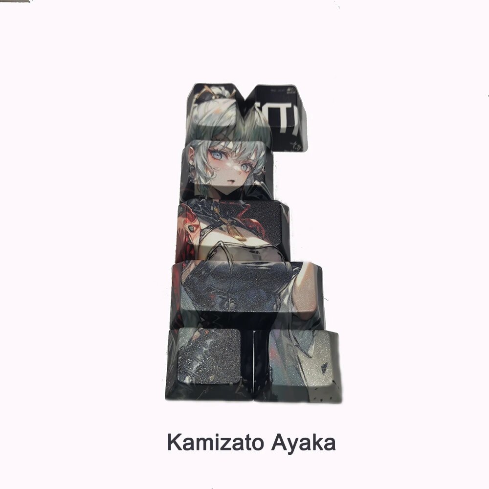 7 Keys/set Game Genshin Impact Keycaps Cherry Profile Anime Character ...