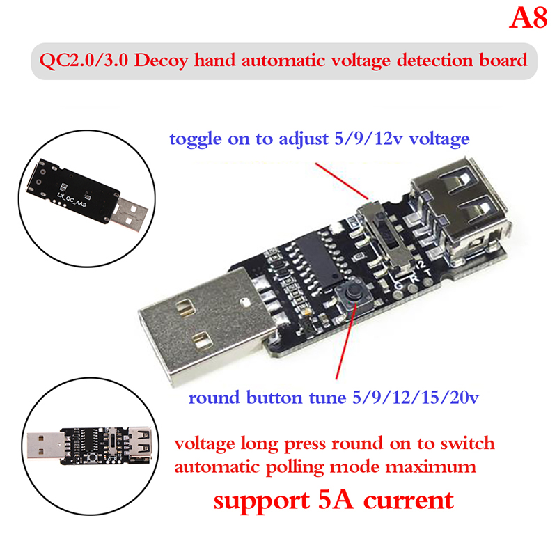 USB Type-C PD Decoy Trigger Board 9V 12V 15V Output PD 2.0 3.0 Trigger ...