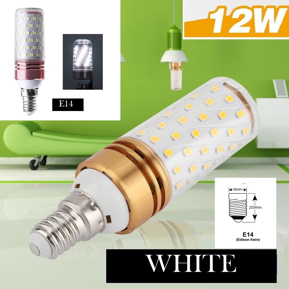 LED Candle Bulb 360 Degree E14(Small Screw Mouth) 12W Energy Saving ...