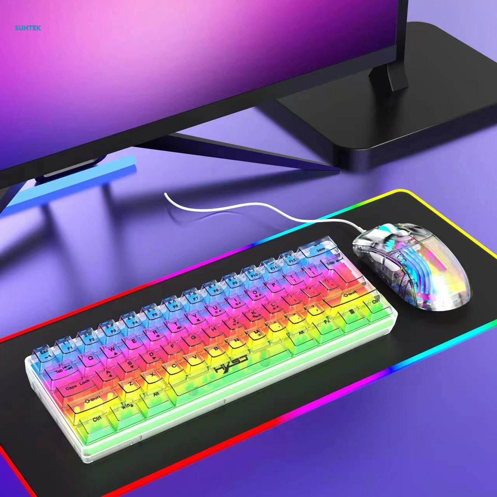 Gaming Keyboard Keypad Multifunctional 61 Keys RGB Backlight USB ...