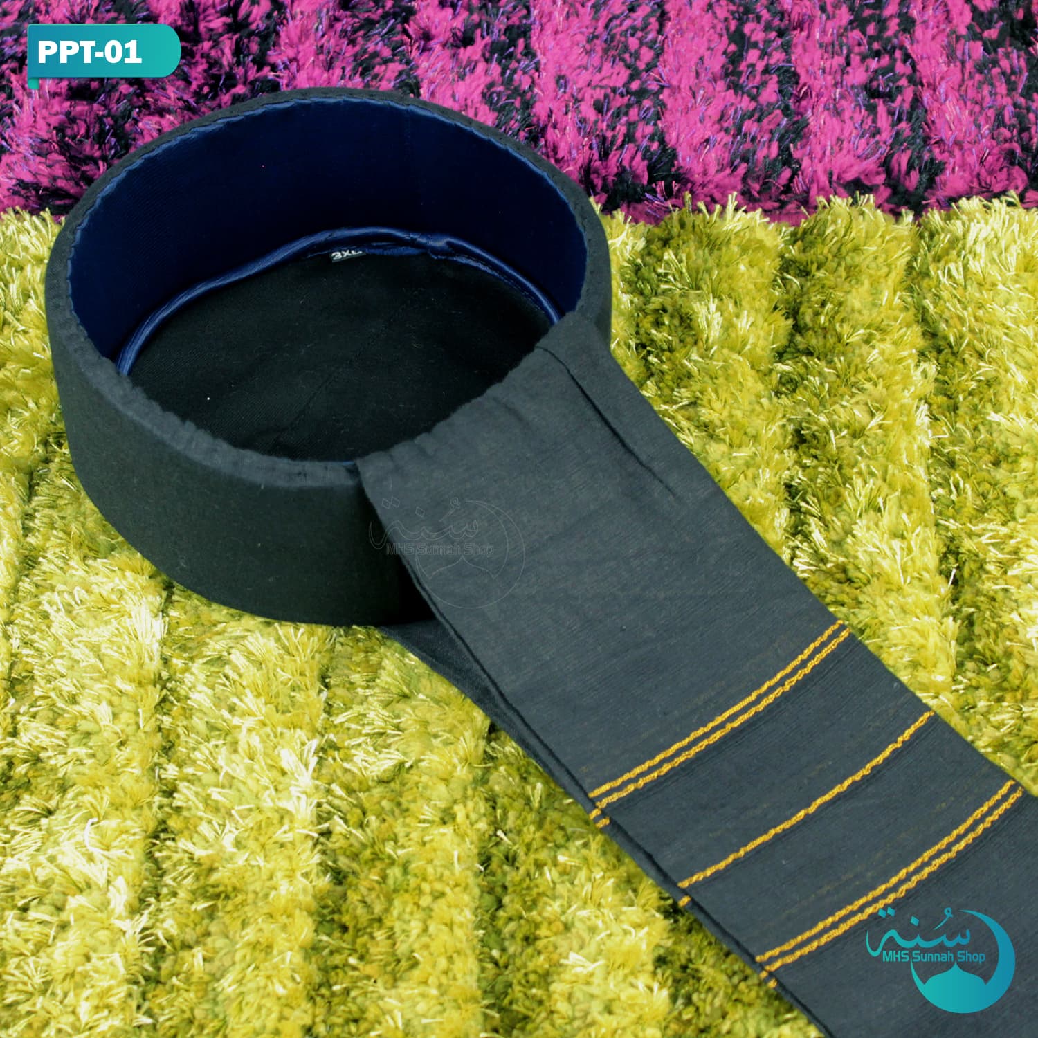 Black Color Beautiful Design Islamic Items Fitting Pagri Tupi For Men ...