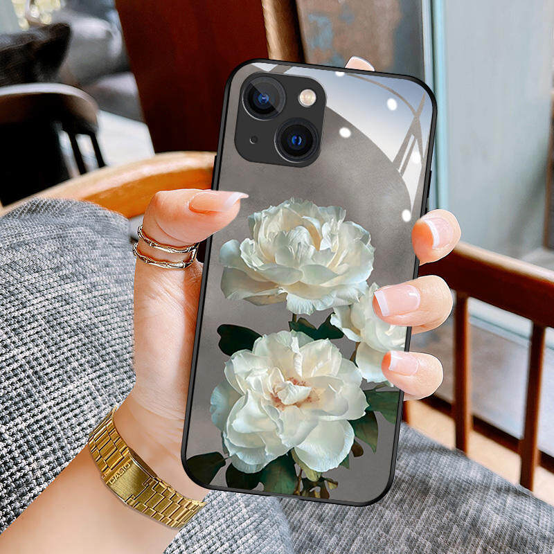 For OnePlus Nord 3 CE CE2 Back Cover Case glass Fashion Flower pattern ...