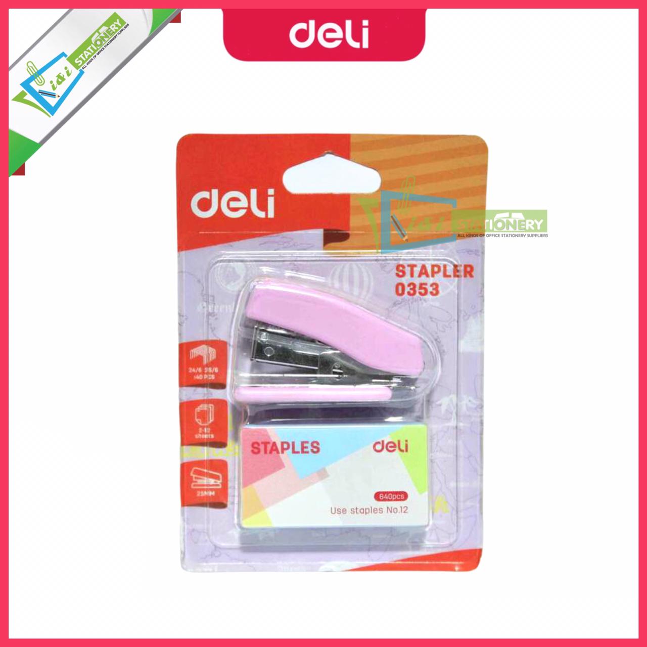 deli mini stapler E0353 Integrated staples remover Random Color 1 pcs ...