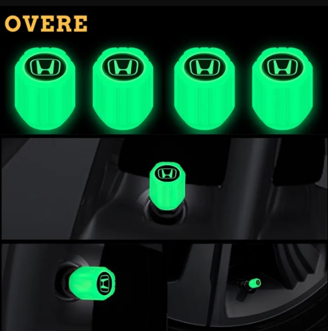 4Pcs/Set Car Luminous Tire Valve Cap Glow In The Dark Wheel Stem Tire ...