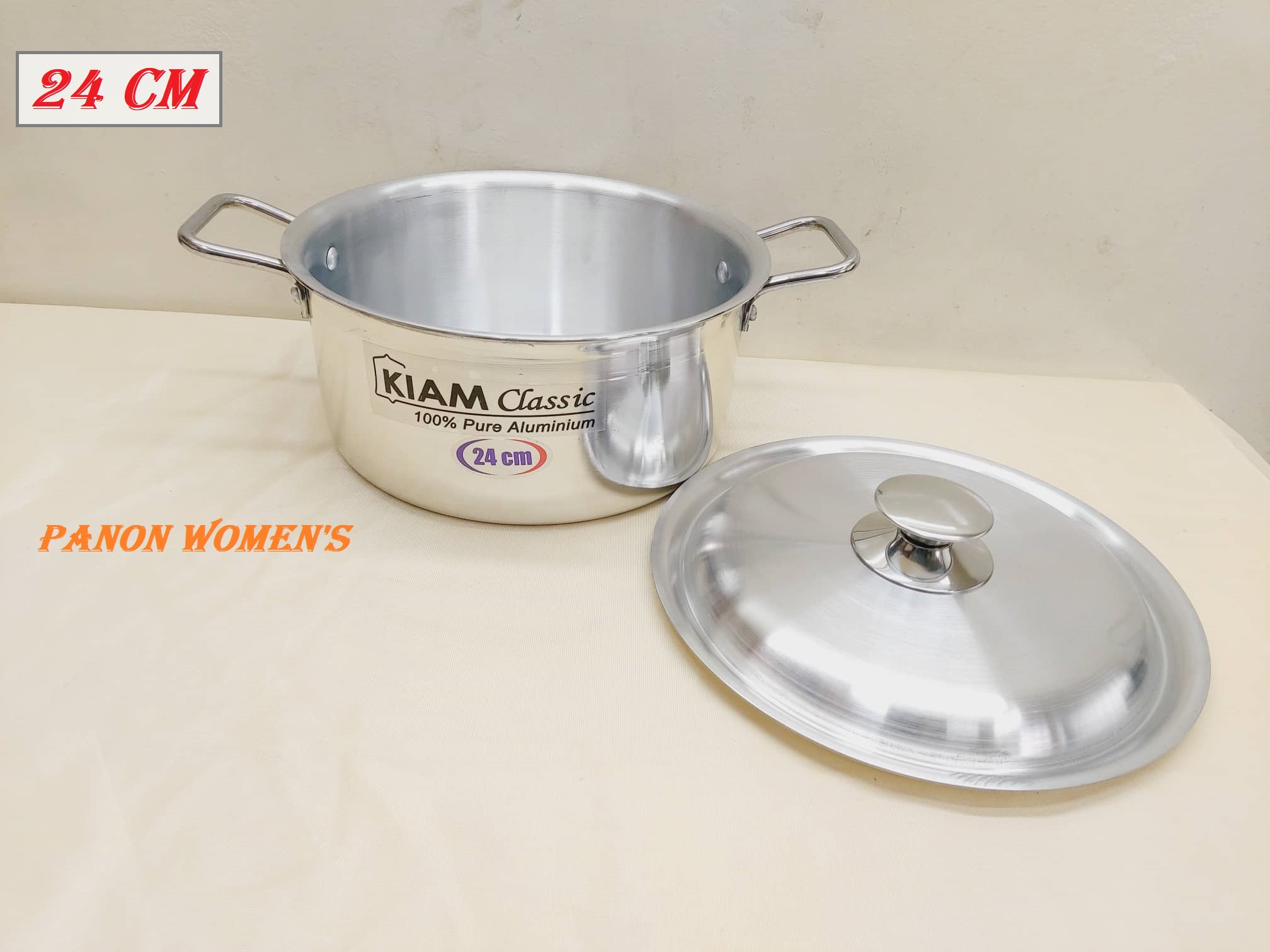 Kiam 24cm Stock Pot Casserole with Lid . Pure Aluminium Cookware. Model ...