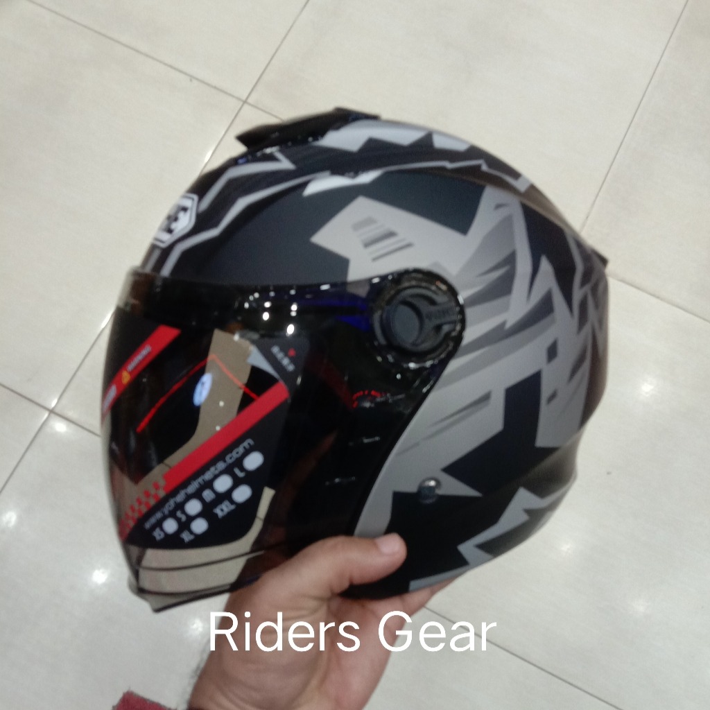 Yohe 877 Black Graphics Halfface Helmet For Riding Bike For Man/Woman ...