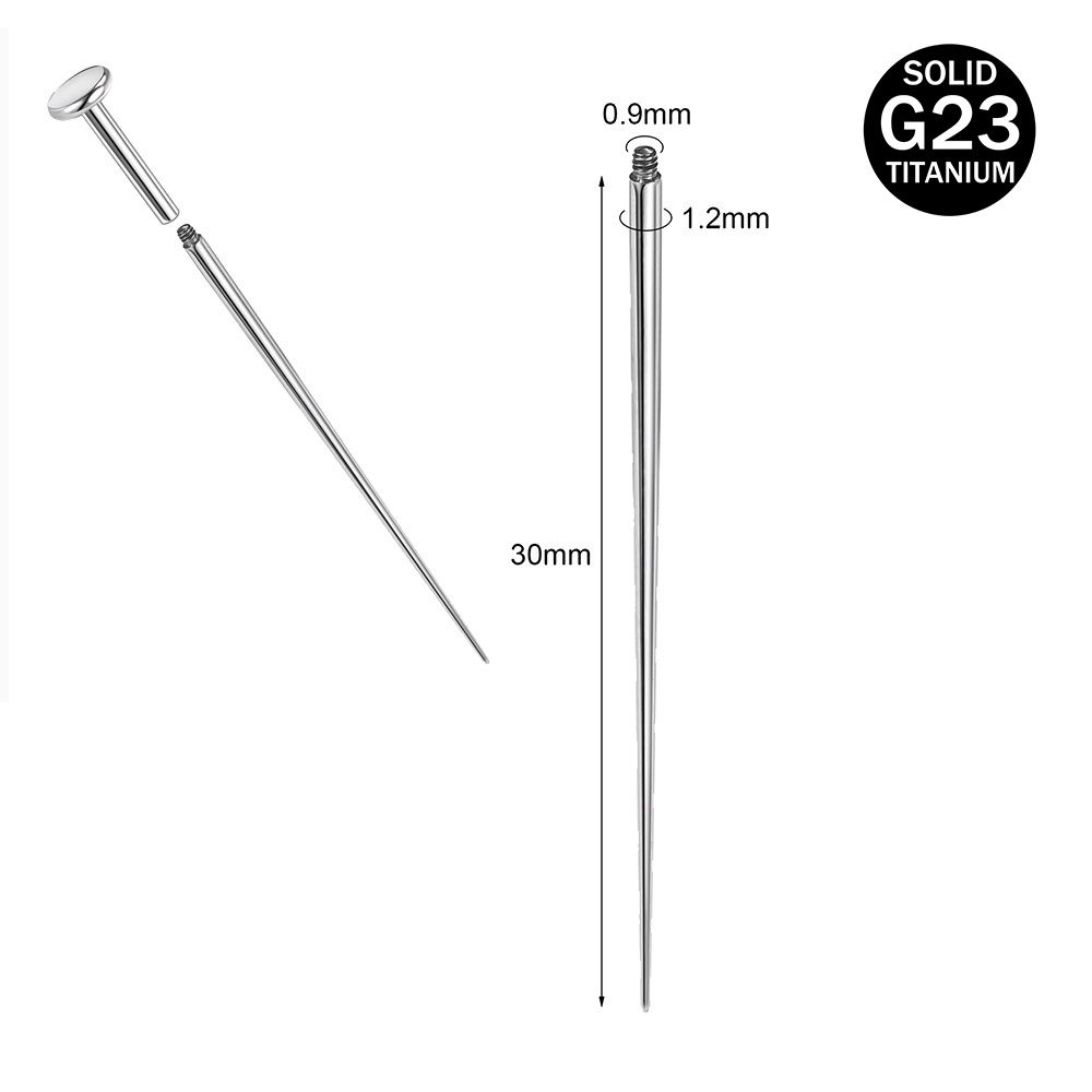 G23 Titanium Threadless Piercing Taper Set - 16G/18G/20G Insertion ...
