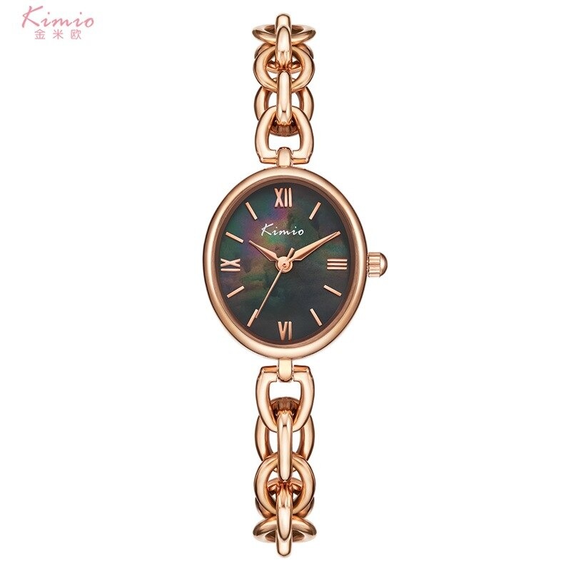 Kimio Brand Natural Stone Dial Watches for Women Oval Simple Retro ...