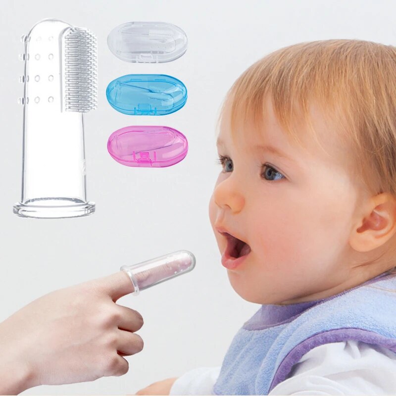 Silicone Baby Finger Tooth Tongue Cleaner Brush with Box 1 Pcs | Daraz ...