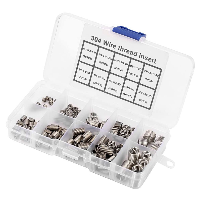 M Screws Assortment Kit 60 Pcs Wire Thread Inserts Kit, M3 M4 M5 M6 M8 ...