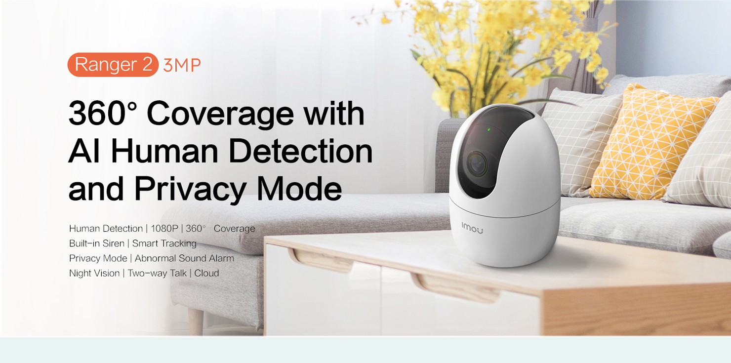 Imou RANGER 2 | 3MP 2K Indoor Smart Security WI-FI IP camera | Pan ...