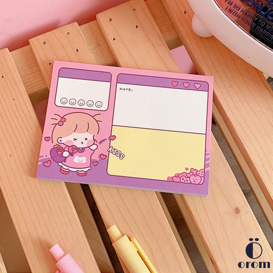 Cute Korea Cartoon Girl Notepad Message Notebook Kawaii Memopad ...