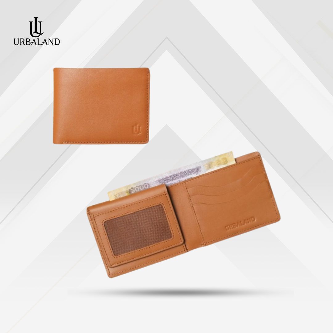 Urbaland Pure Leather Zeko Bifold Wallet Camel for men | Daraz.com.bd