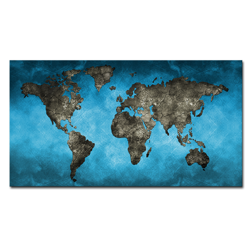 Modern Wall Decoration Art World Map Canvas Painting HD Print Posters ...