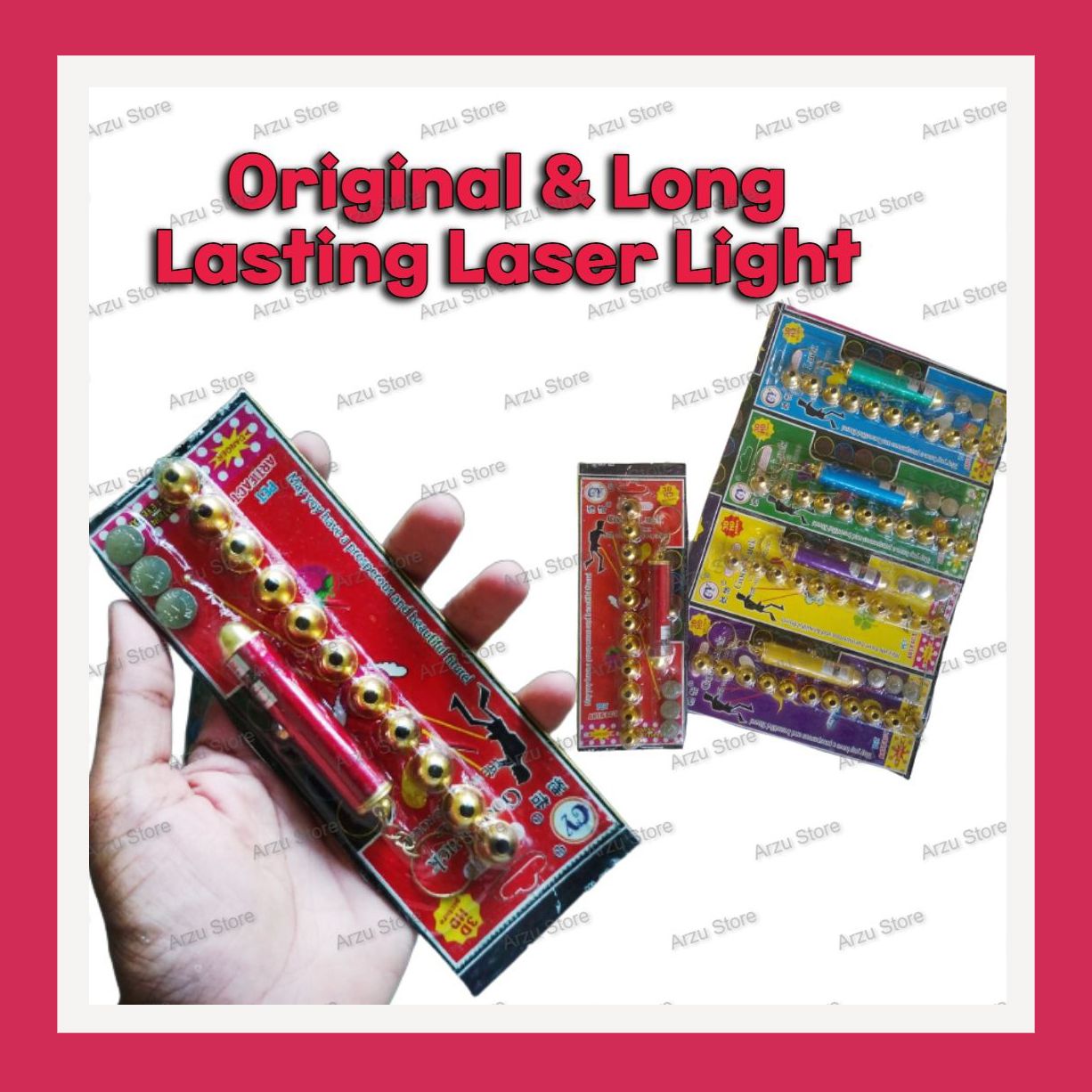 12 Pointer Laser Light with 3 Pcs Battery & Key Ring Multicolor-1 Set