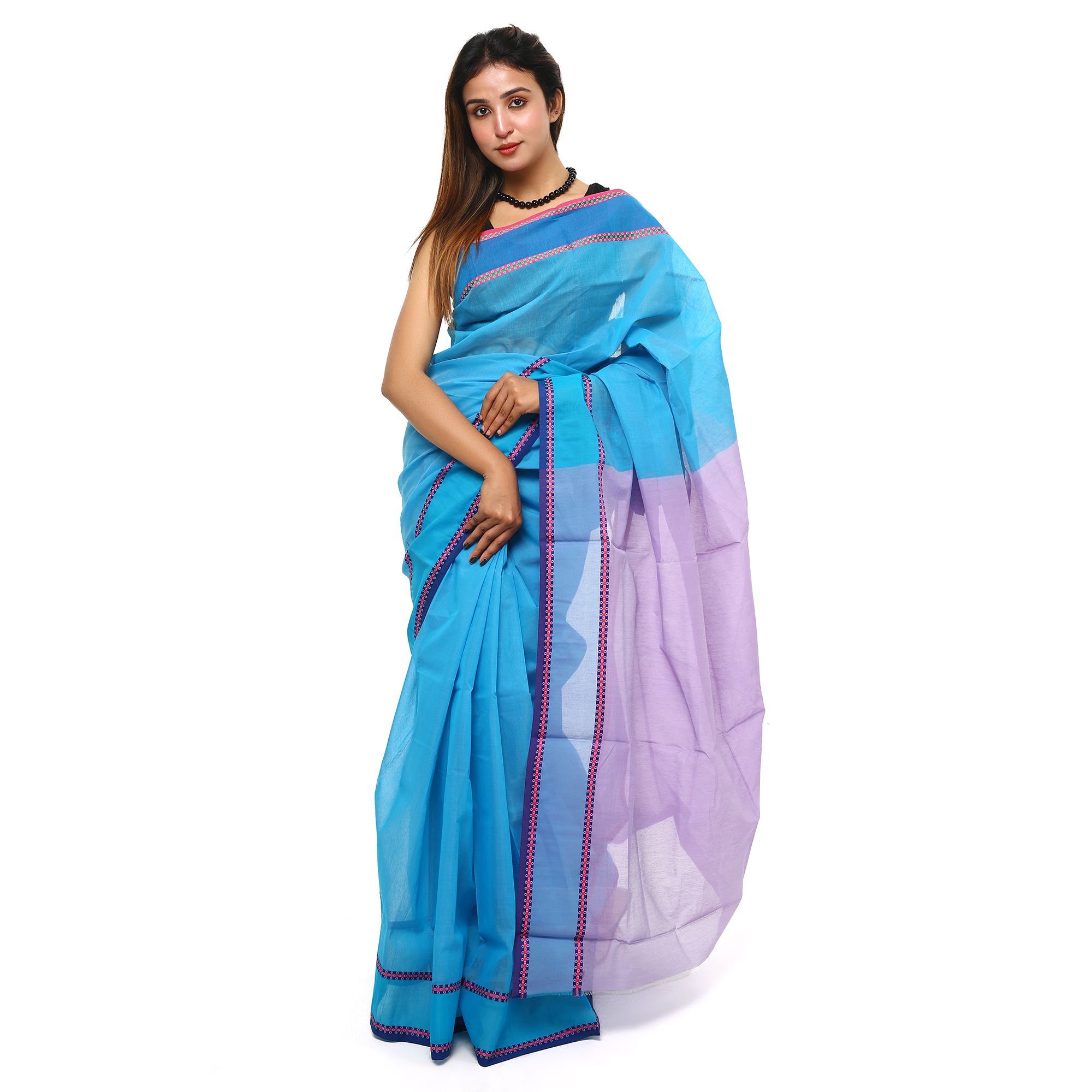 Tangail Tat মহিলাদের জন্য ব্লাউজ পিস সহ হাফ সিল্ক শাড়ি | Daraz.com.bd