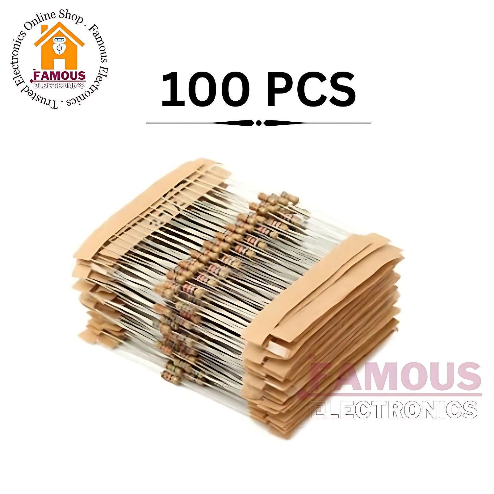 50PCS 1K Resistor 1K Ohm Carbon Film Resistor 1K 1/4W Resistance 0.25 ...