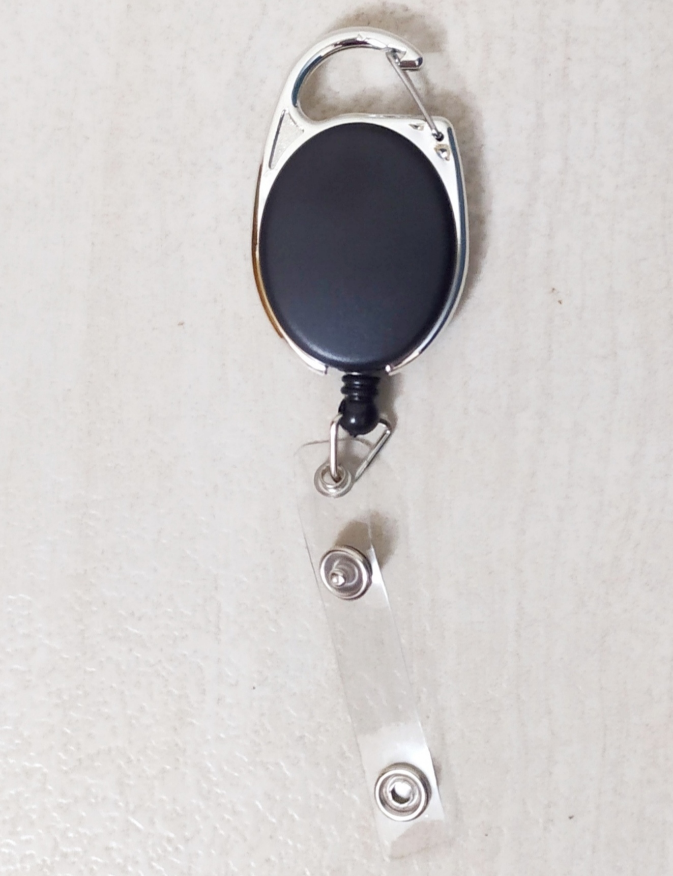 Plastic Pull Carabiner Style Retractable Reel Key Ring ID Card Badge ...