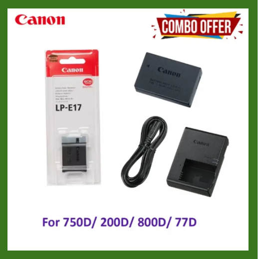 Combo Canon LP-E17 Battery & Charger With Free Power Cable Combo Pack ...