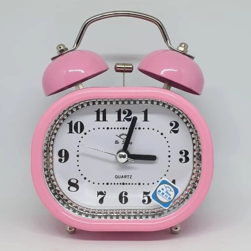 Small Analog Twin Bell Alarm Clock, Cute Triangle Shape with Backlight ...
