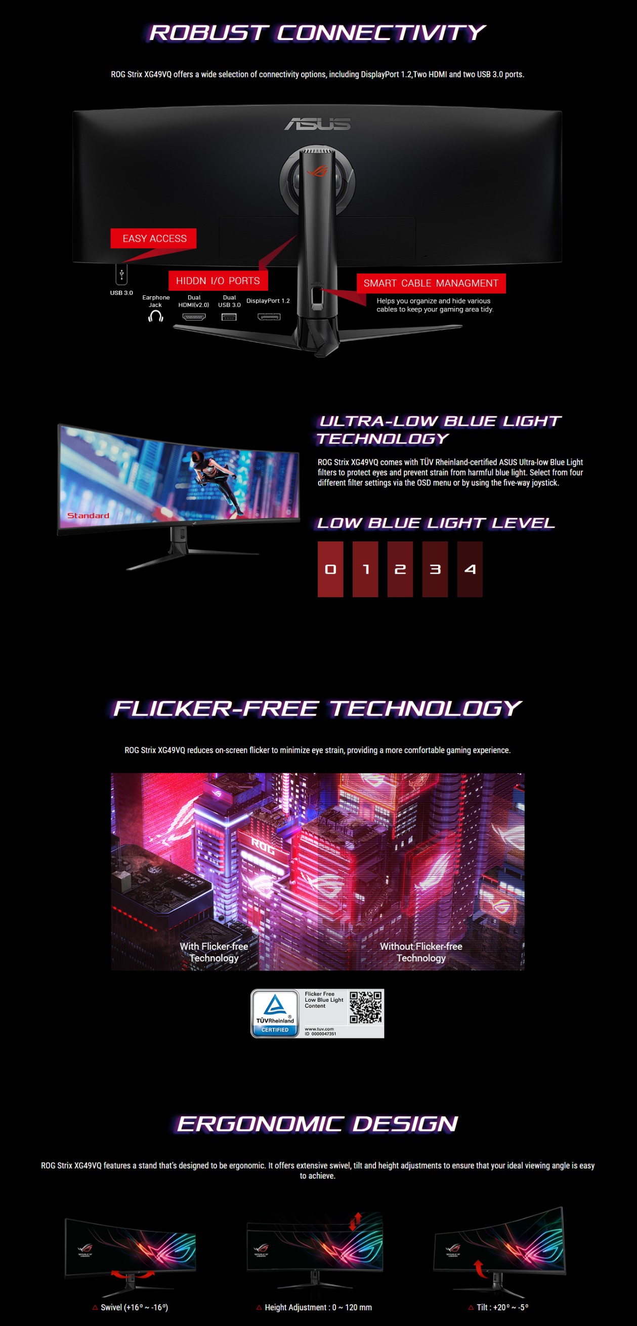 ASUS ROG Strix XG49VQ Super Ultra-Wide HDR Gaming Monitor - 49-inch 32: ...