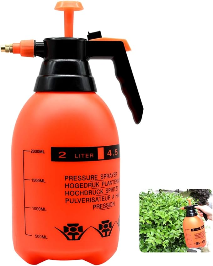 2L Hand held Garden Sprayer Pump Pressure Sprayers Plastic Plant Water ...
