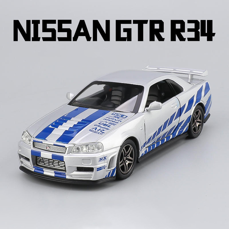 1:32 NISSAN GTR GT-R R35 R34 Alloy Car Model Diecasts Toy Vehicles Toy ...