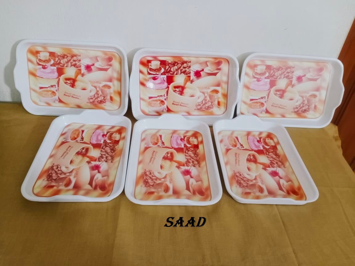 6 Pcs Nasta Trays/Platters 6 Pcs Set. Small Exclusive Melamine Serving ...
